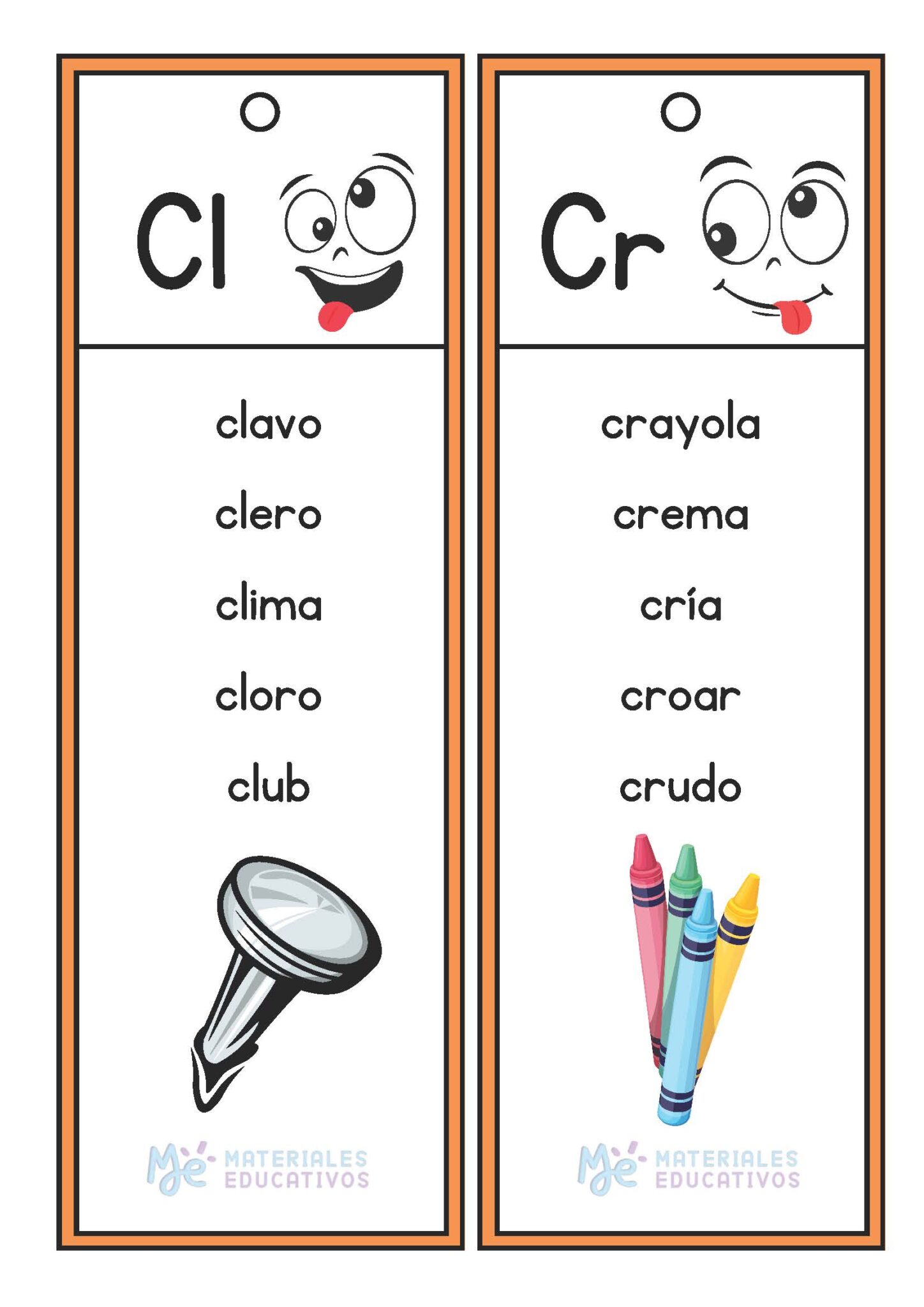 Llavero De Las Sílabas Trabadas Para Imprimir - Imagenes Educativas