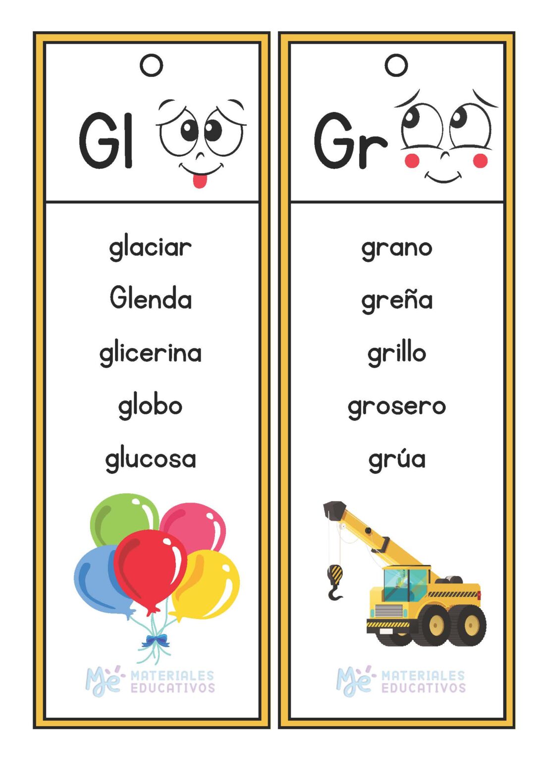 Llavero De Las Sílabas Trabadas Para Imprimir - Imagenes Educativas