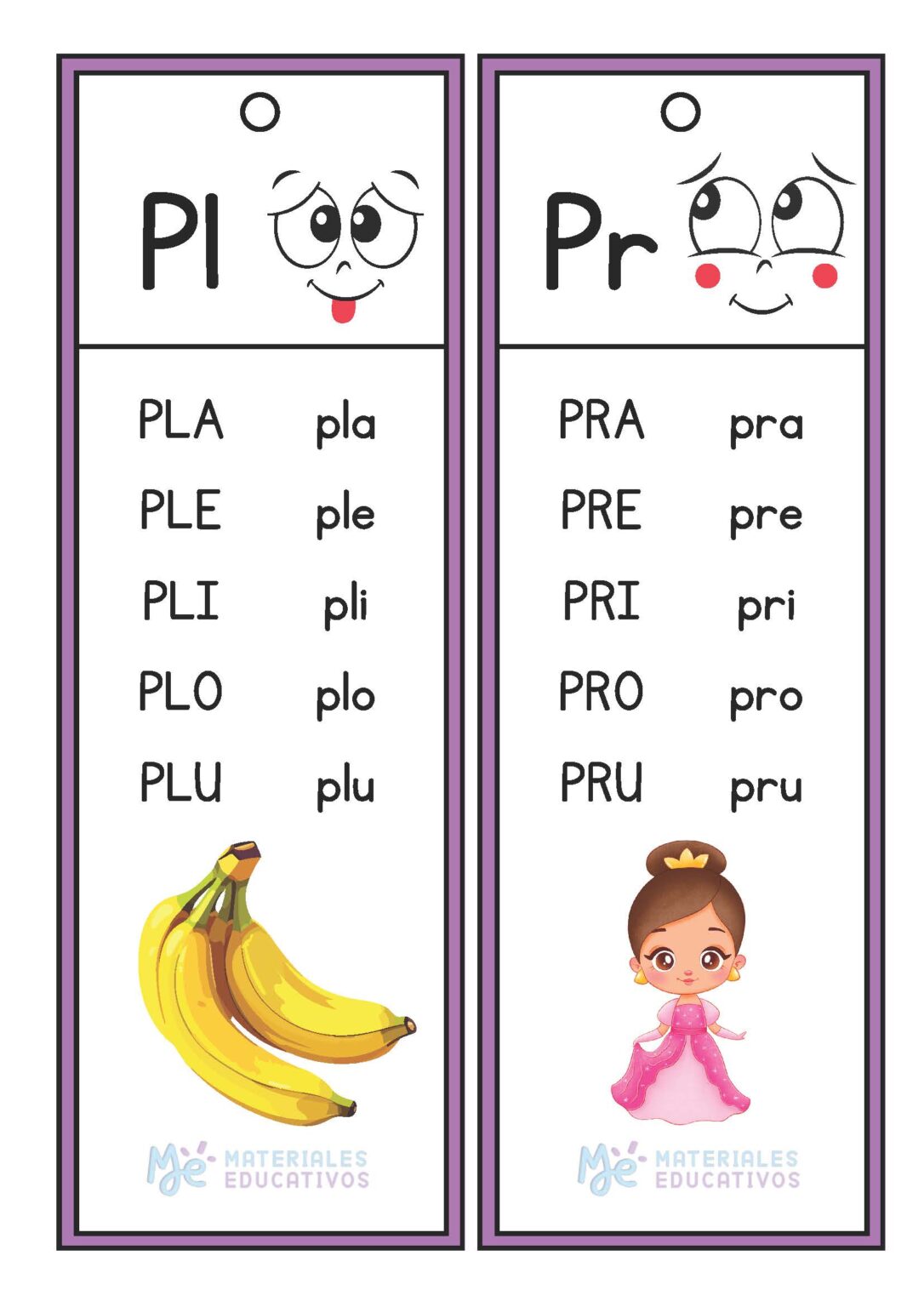 Llavero De Las Sílabas Trabadas Para Imprimir - Imagenes Educativas