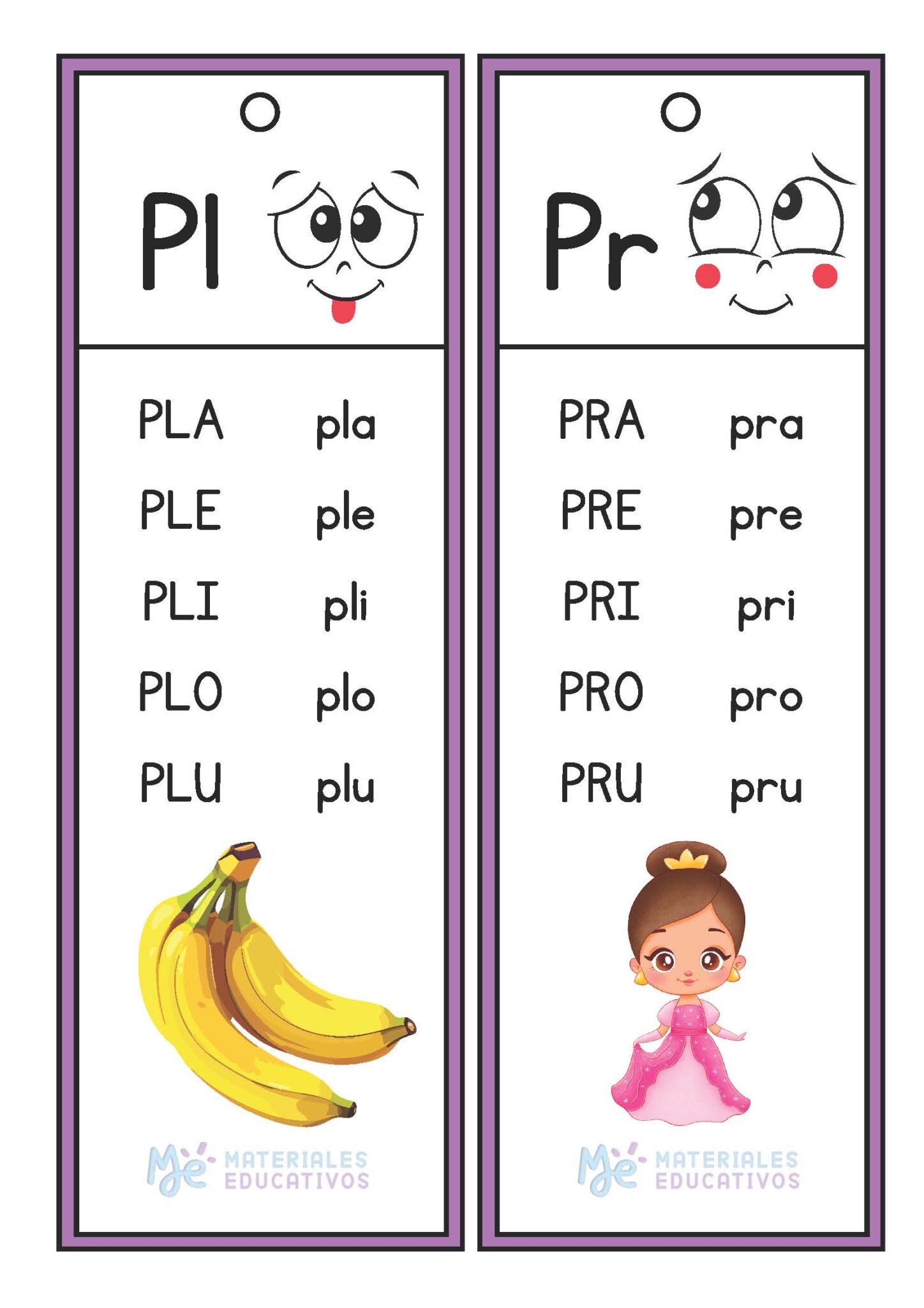 Llavero De Las Sílabas Trabadas Para Imprimir - Imagenes Educativas