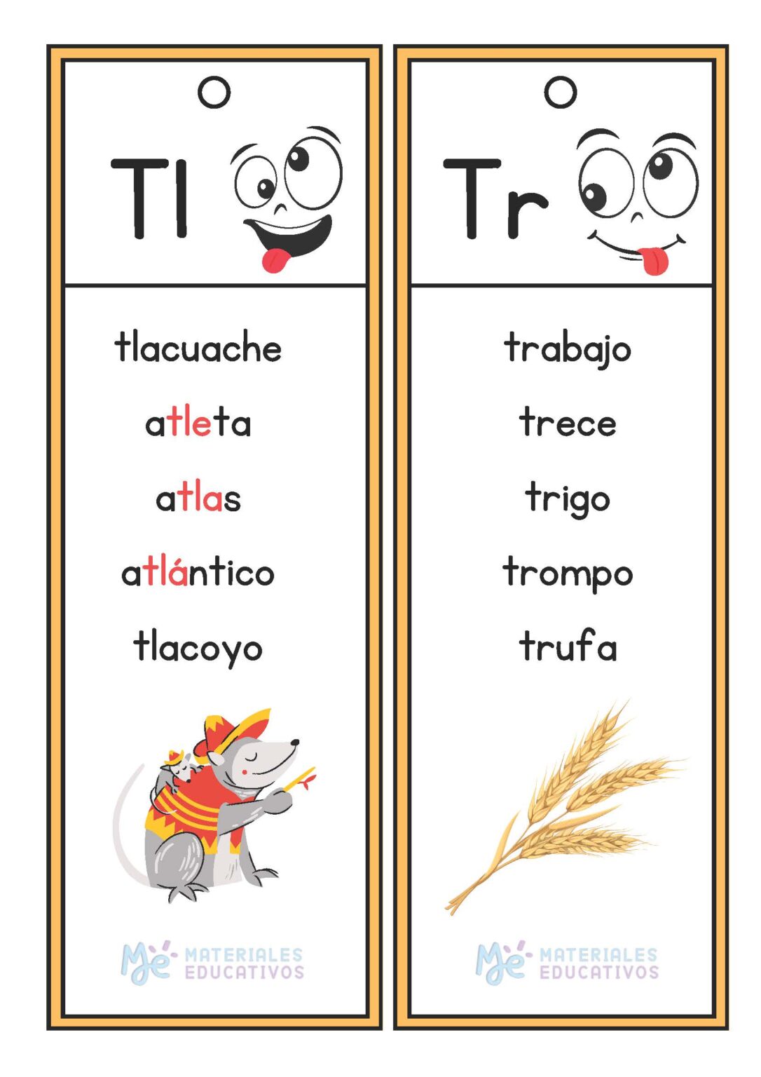 Llavero De Las Sílabas Trabadas Para Imprimir - Imagenes Educativas