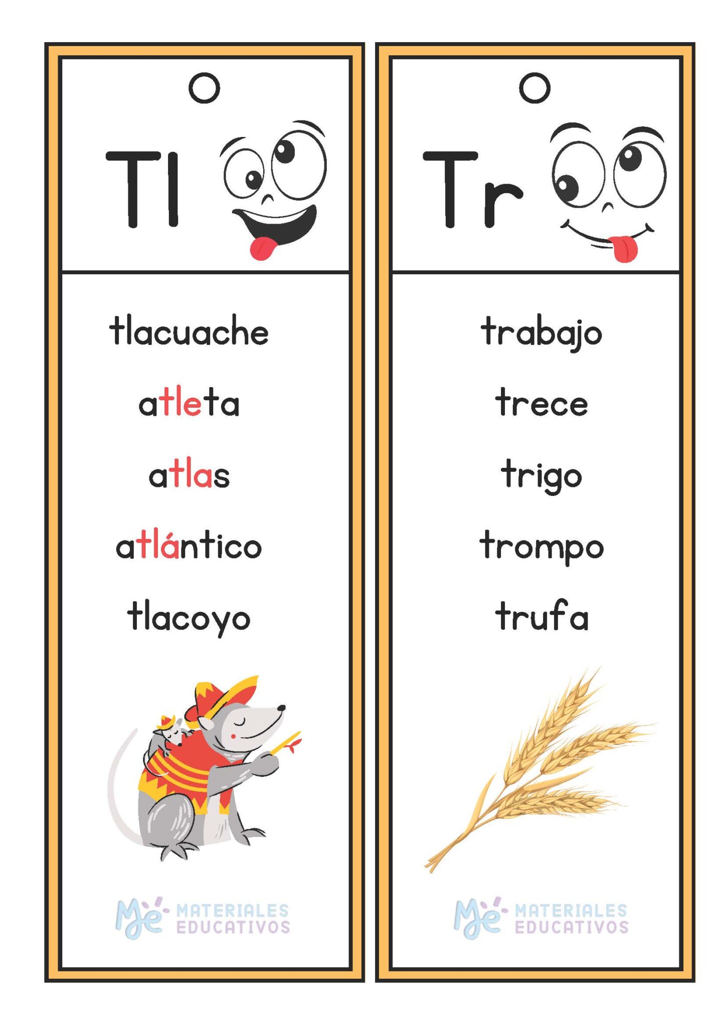 Llavero De Las Sílabas Trabadas Para Imprimir - Imagenes Educativas