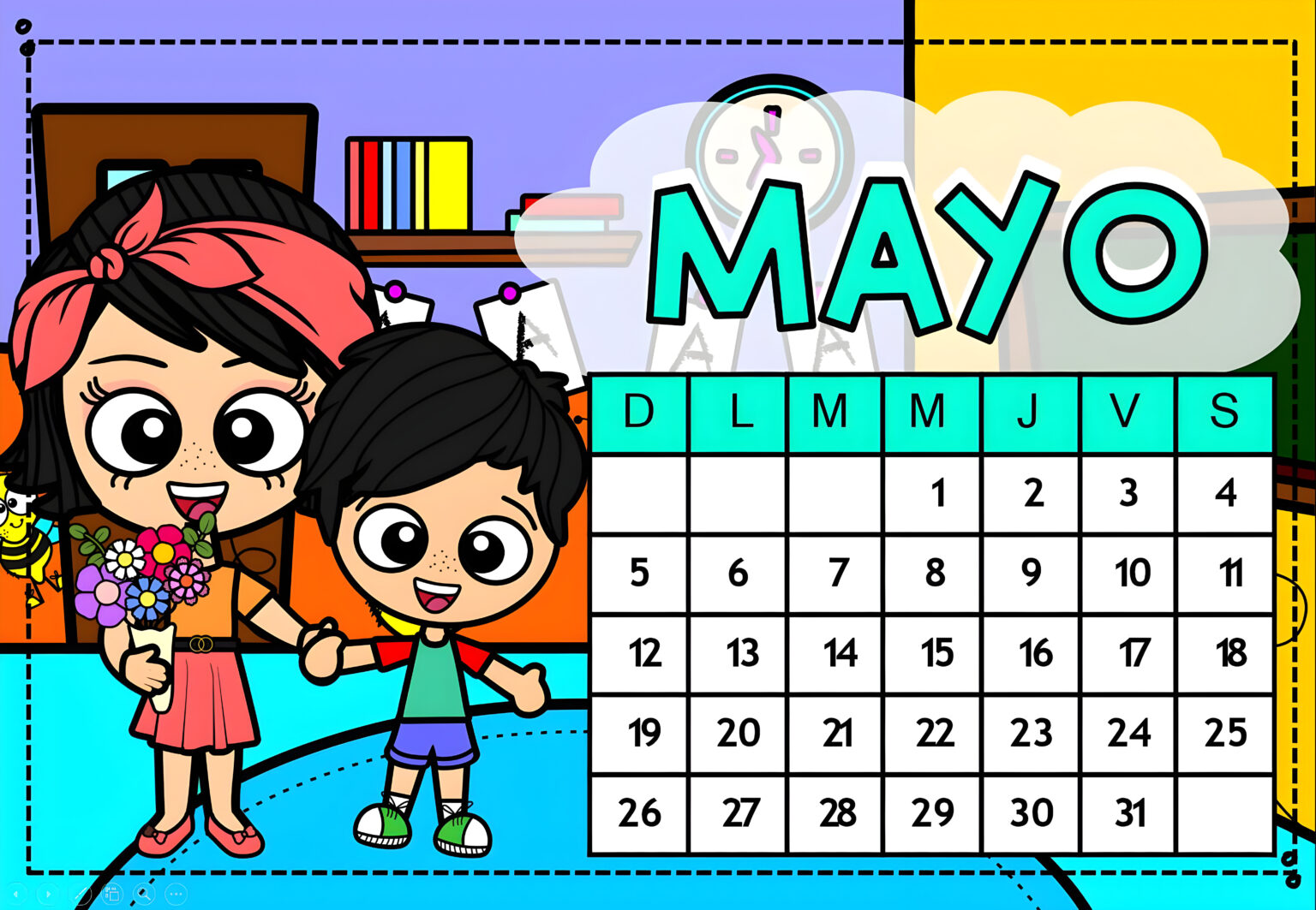 Planificador y calendario para rellenar mayo - Imagenes Educativas