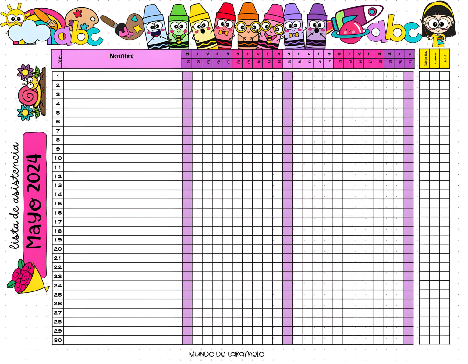 Planificador y calendario para rellenar mayo 2024 - Imagenes Educativas