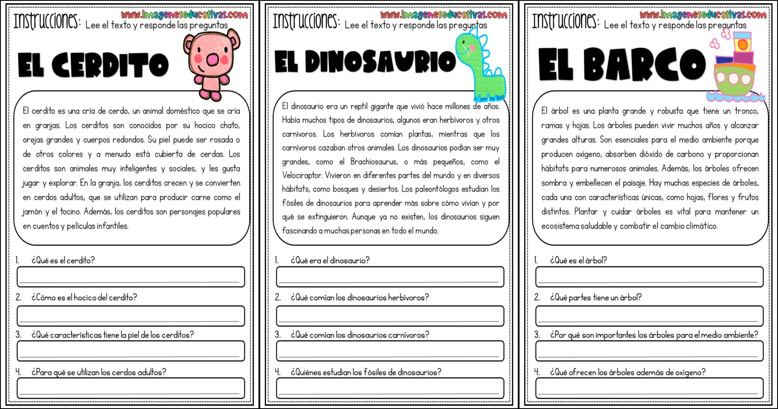 10 Lecturitas comprensión lectora sencillas - Imagenes Educativas