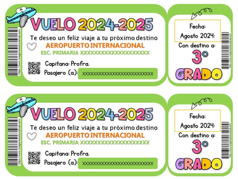 Boletos de Avión pase de grado - Imagenes Educativas