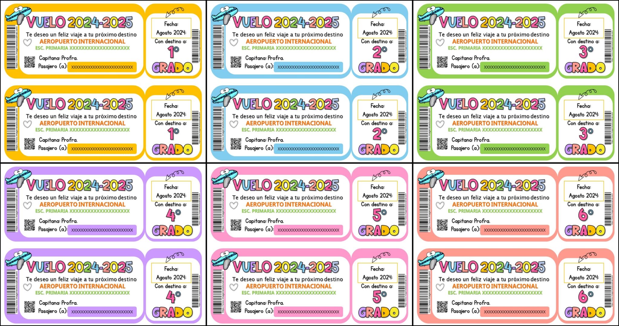 Boletos pase de grado editables - Imagenes Educativas