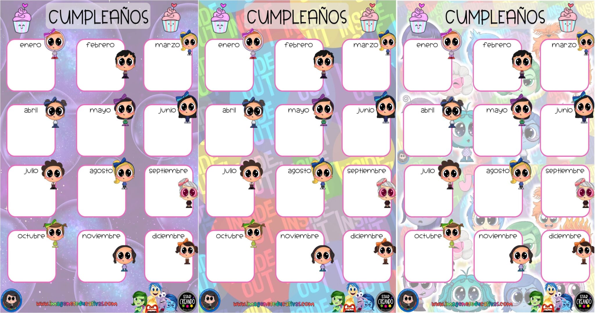 Carteles para cumpleaños Intensamente 2 - Imagenes Educativas