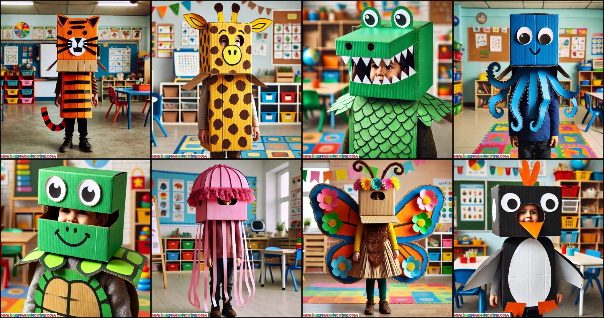 Difraces de animales con cajas de cartón (1) - Imagenes Educativas