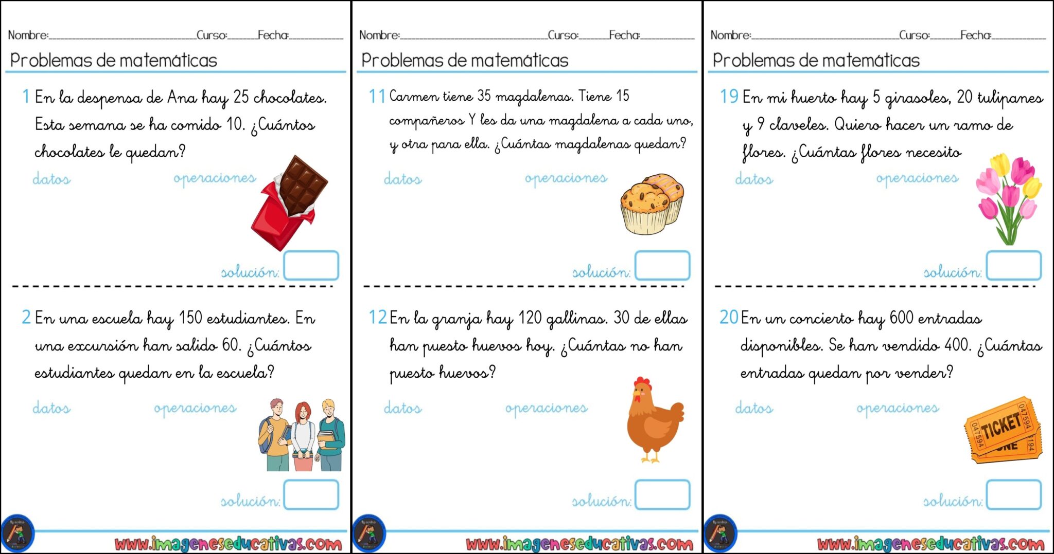 Problemas de matemáticas para niños - Imagenes Educativas