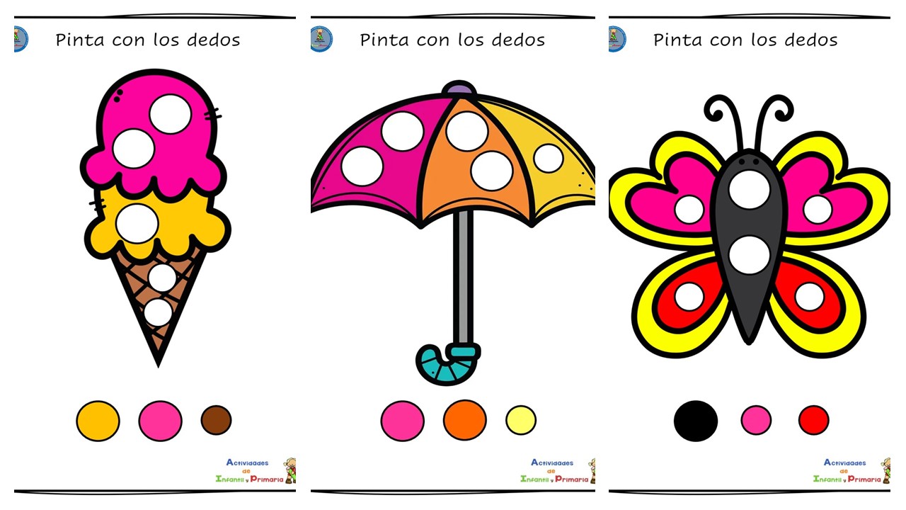 Dibujos para colorear con los dedos - Imagenes Educativas