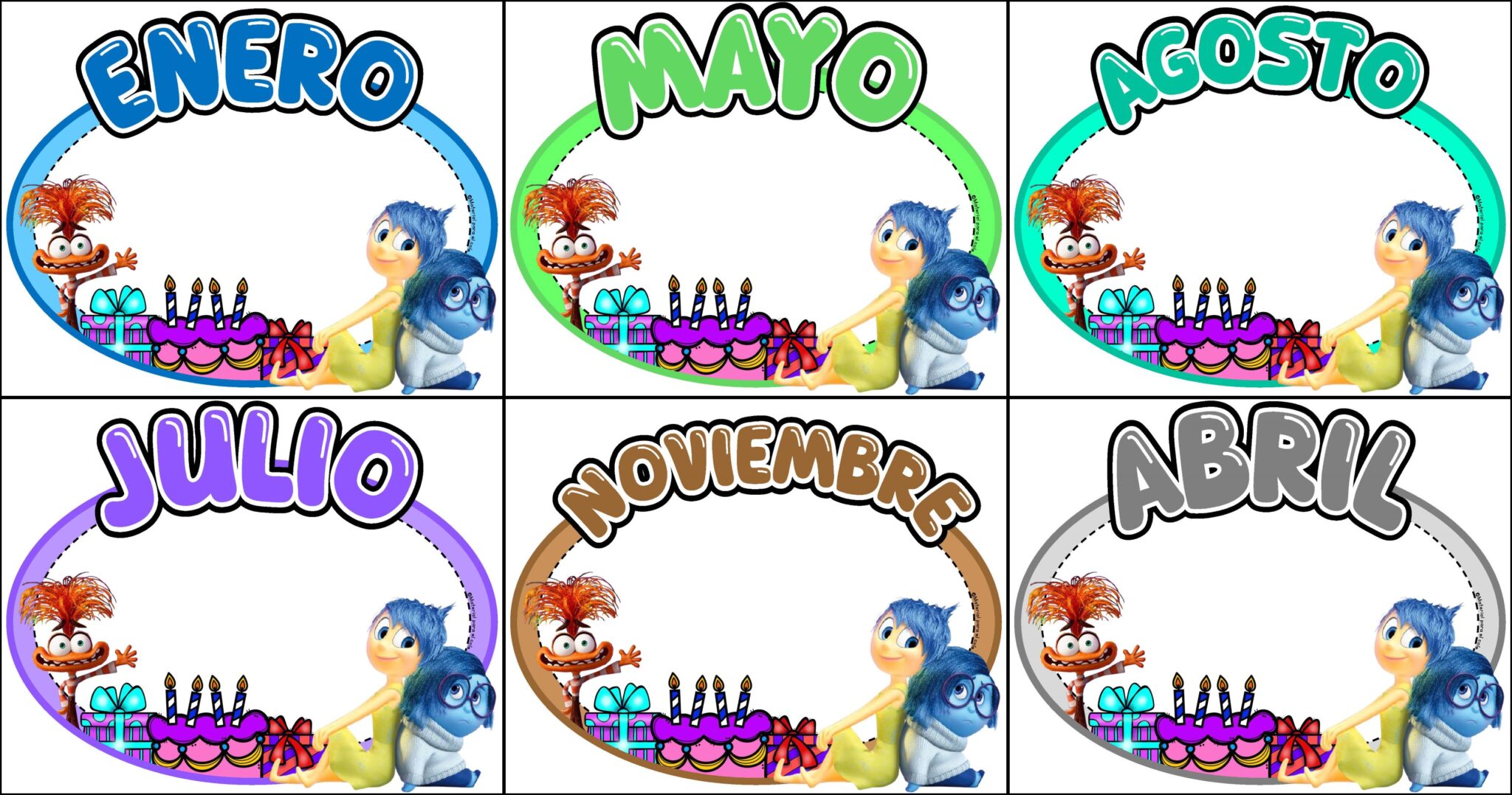 Carteles de cumpleaños IE intensamente - Imagenes Educativas