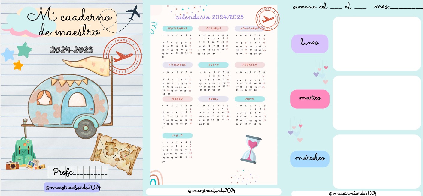 Completa agenda CUADERNO docente para el curso 2024-2025 - Imagenes ...