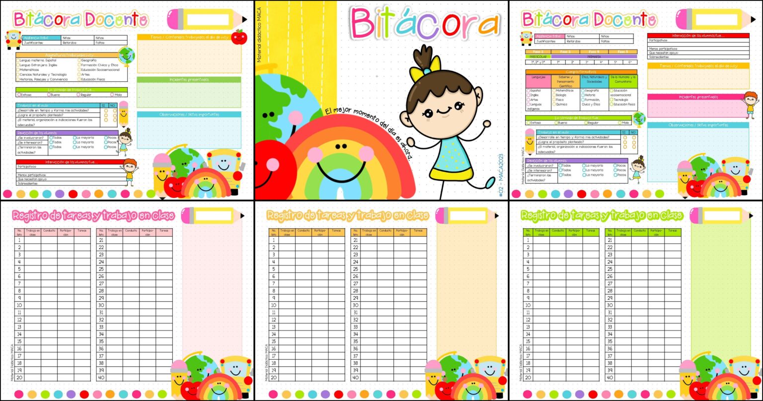 Registro de trabajos para maestros y maestras - Imagenes Educativas