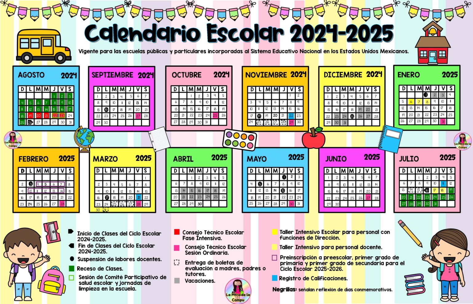 Calendario escolar 2024 -2025 - Imagenes Educativas