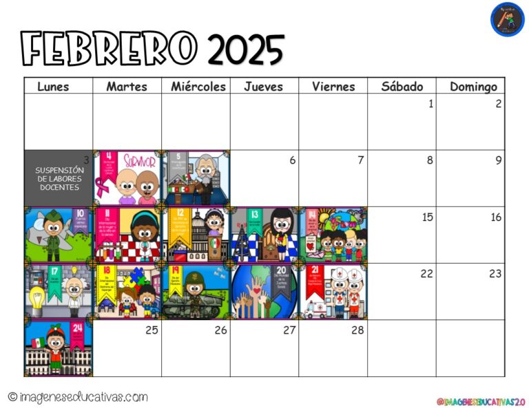 Calendario escolar 2024-2025 con efemérides en blanco y negro para ...