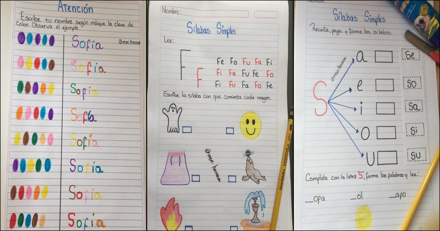 Cuaderno guía con sílabas - Imagenes Educativas
