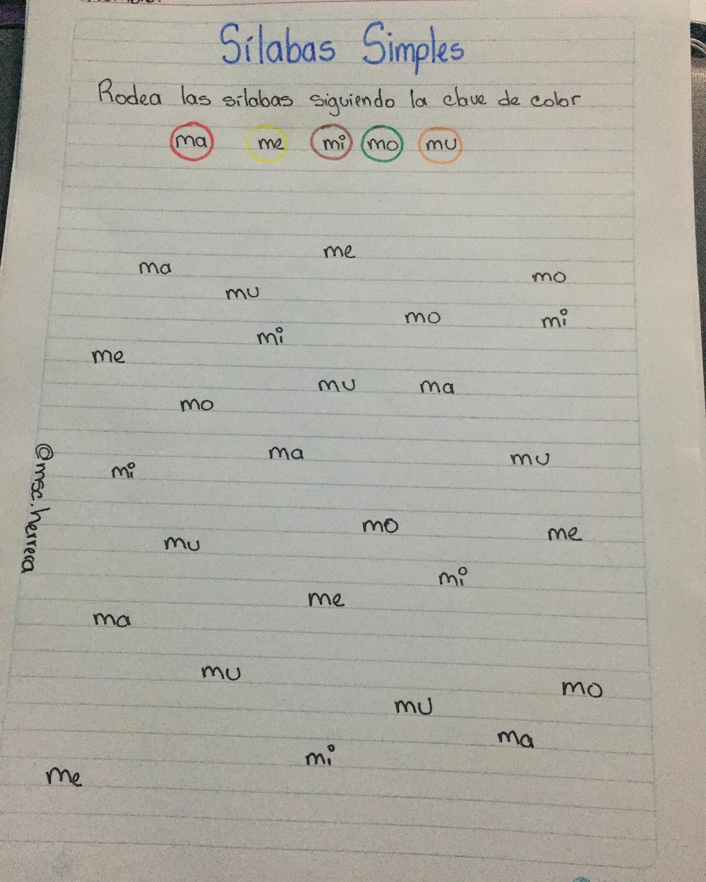 Cuaderno guía con sílabas - Imagenes Educativas