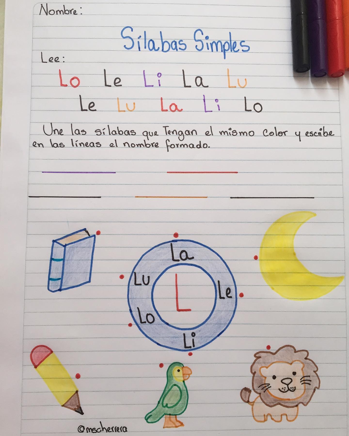 Cuaderno guía con sílabas - Imagenes Educativas