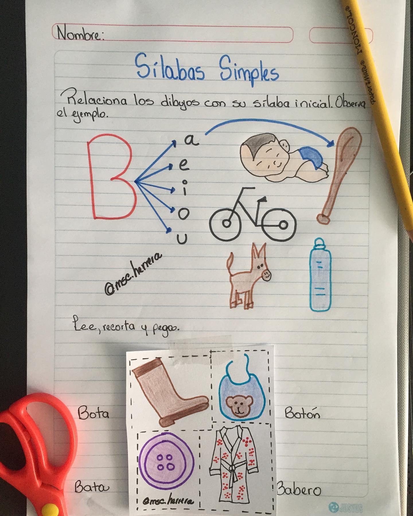 Cuaderno guía con sílabas - Imagenes Educativas