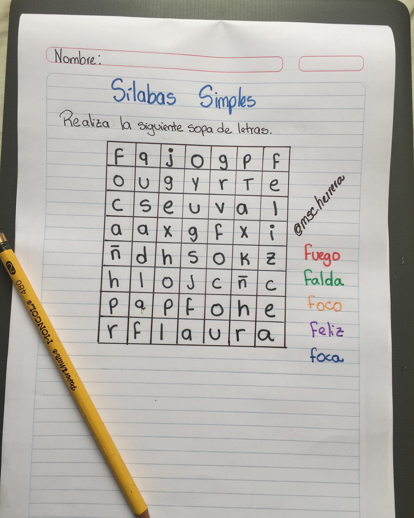 Cuaderno guía con sílabas - Imagenes Educativas