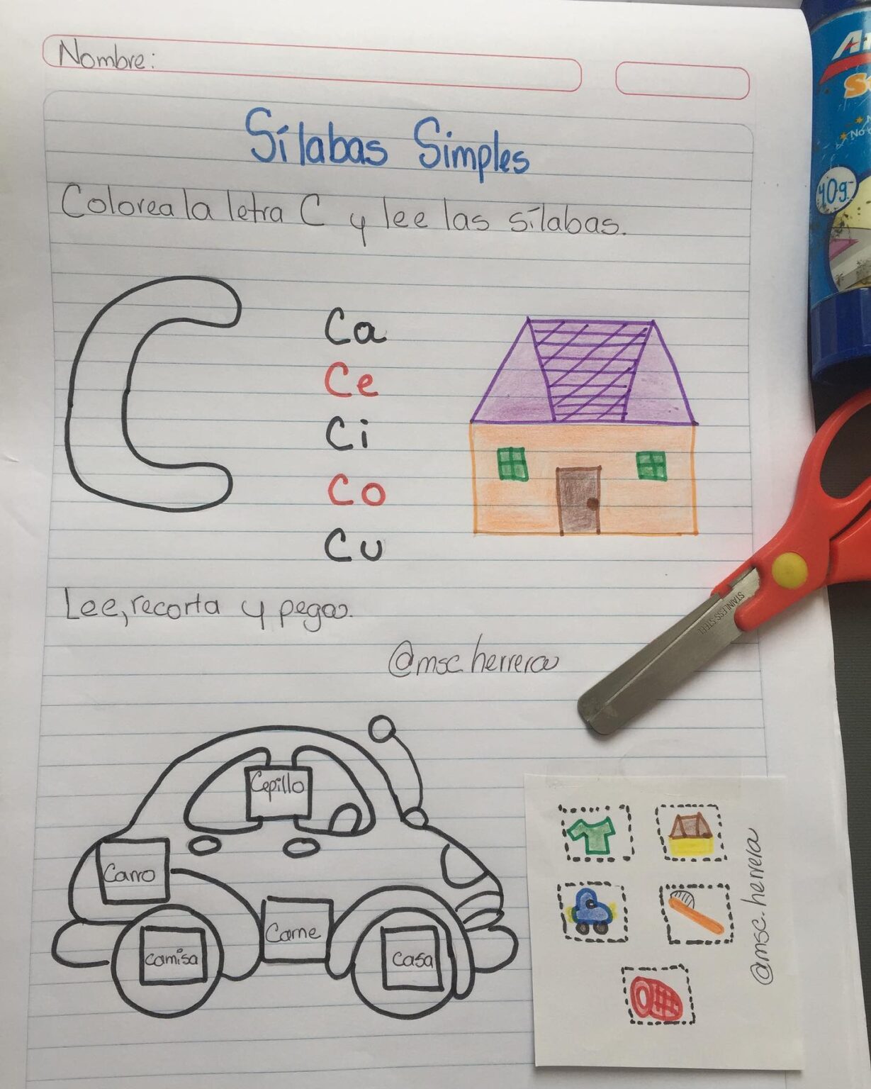 Cuaderno guía con sílabas - Imagenes Educativas