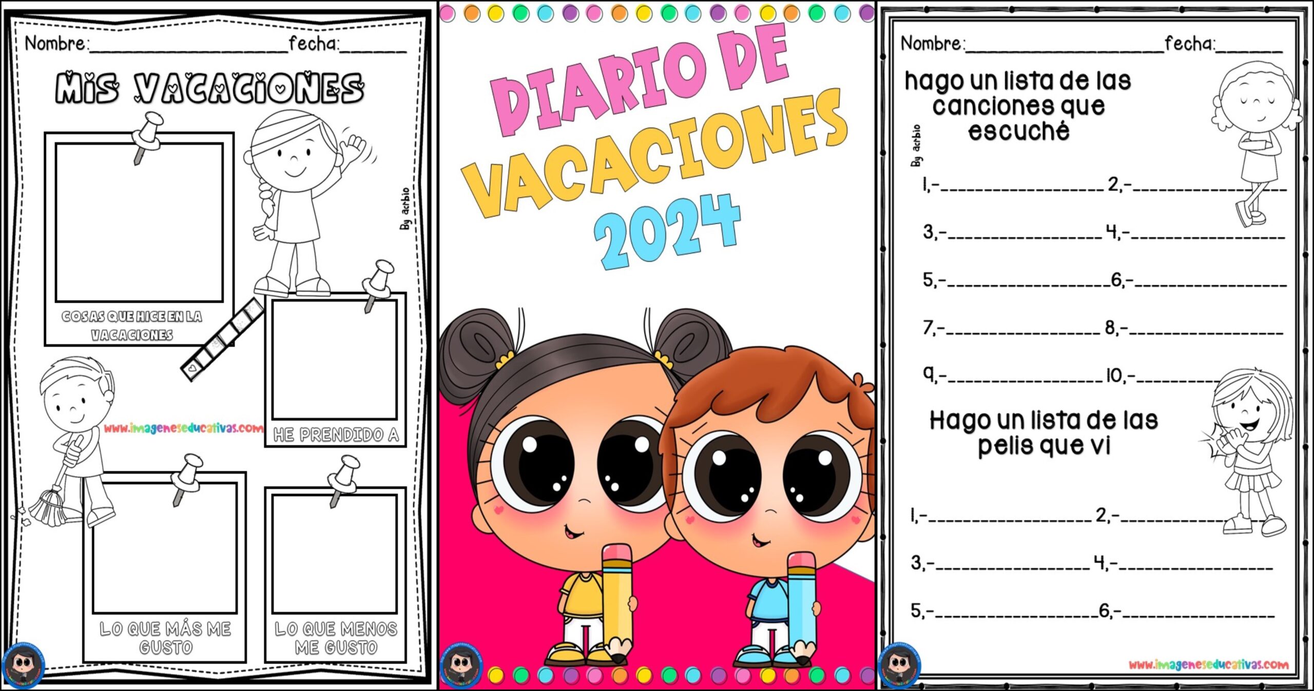 Diario de vacaciones 2024 - Imagenes Educativas