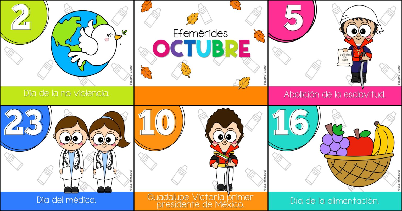Efemérides mes de octubre 2024 - Imagenes Educativas