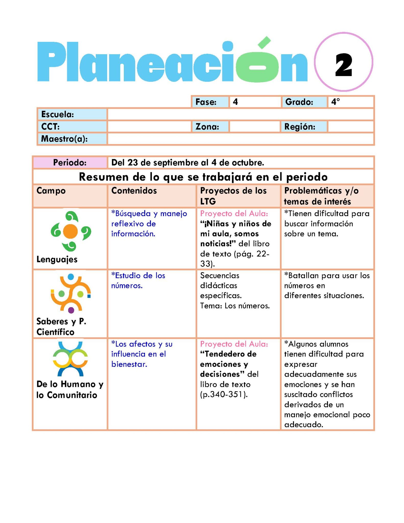 Planeación y cuadernillo de trabajo para 4º-5ºy 6º grado SEMANA 5 ...