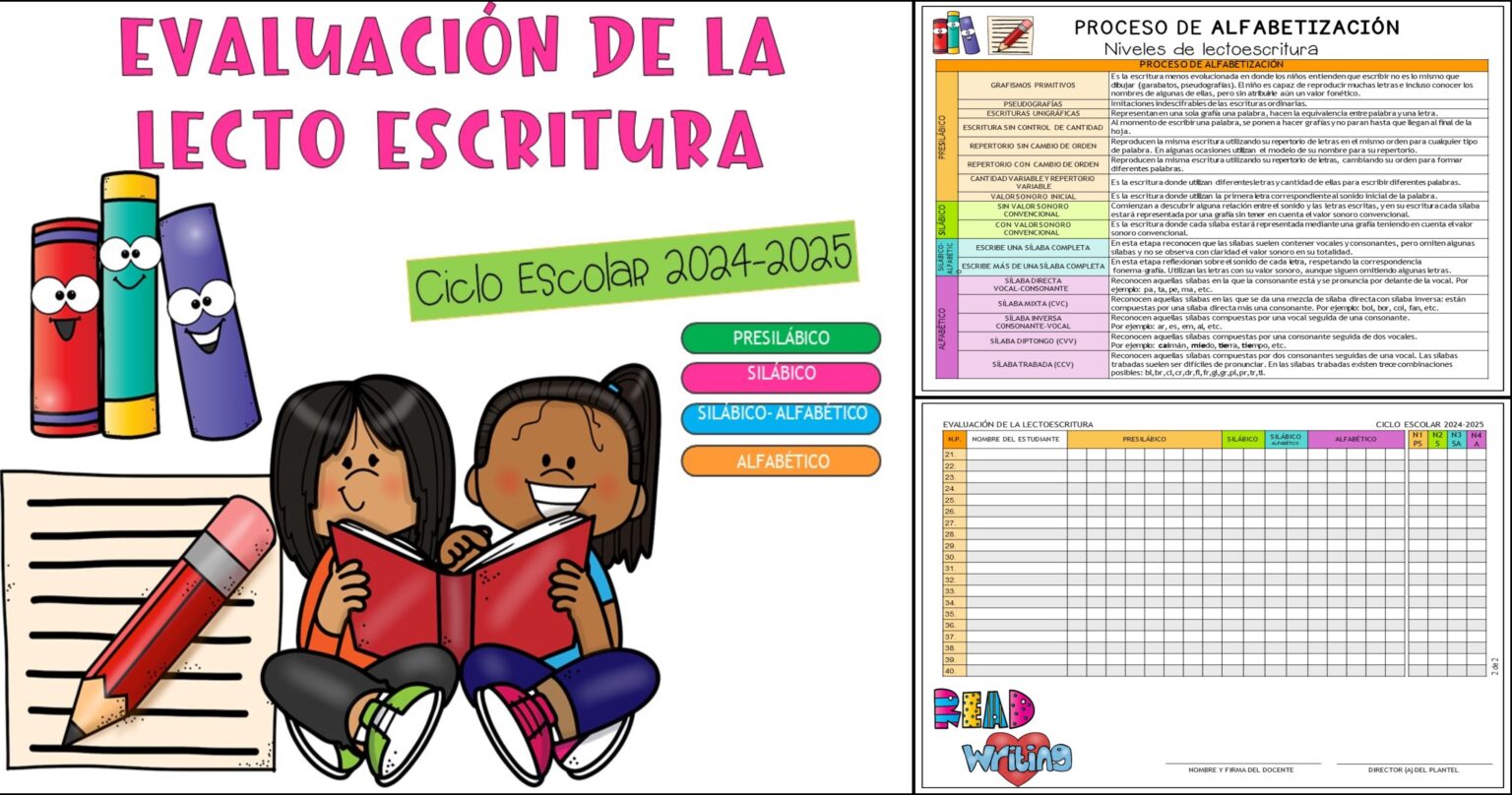Plantilla evaluación de la Lecto-escritura (1) - Imagenes Educativas