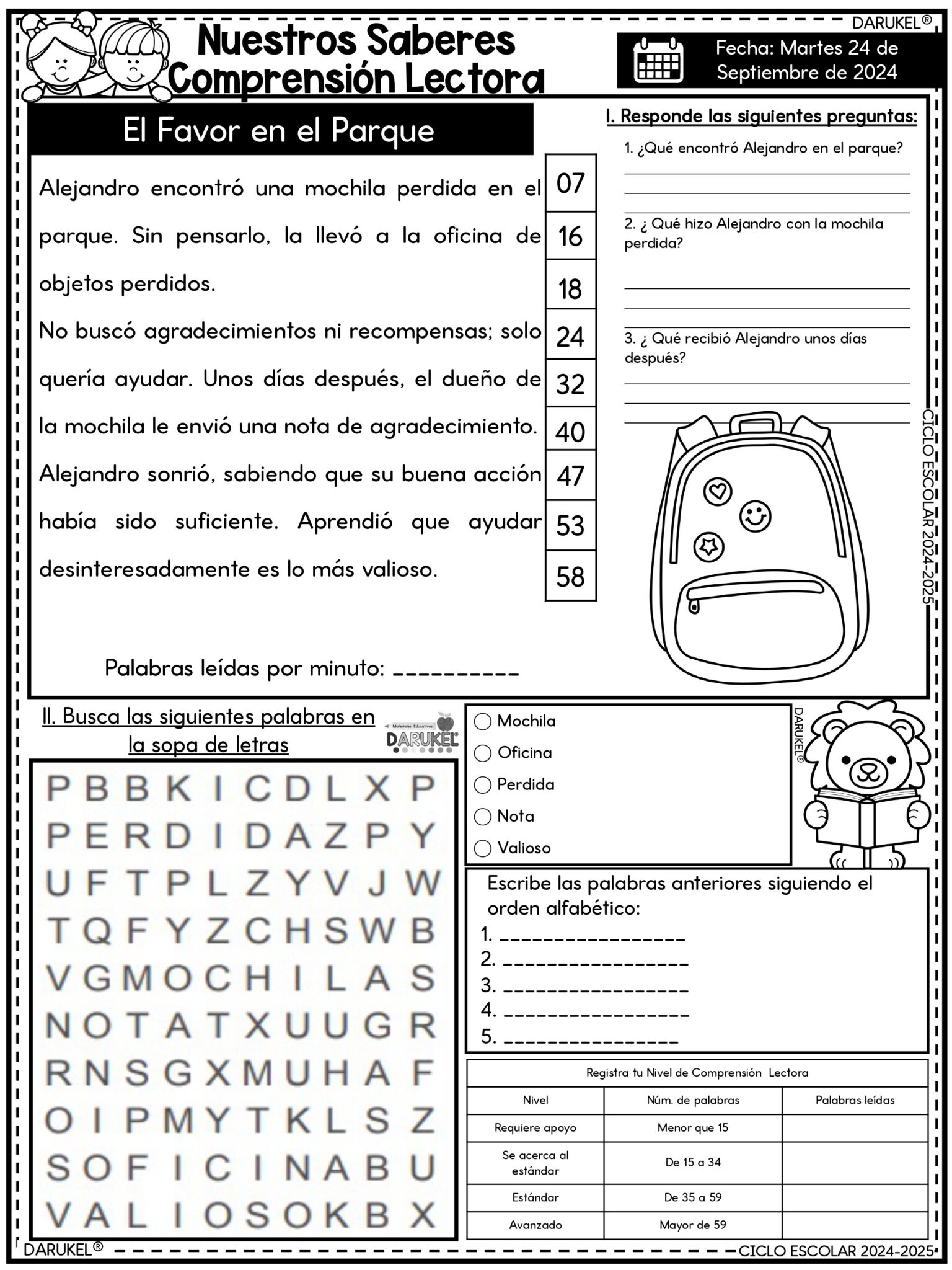 Saberes Comprensión lectora y matematicas 1º grado - Imagenes Educativas