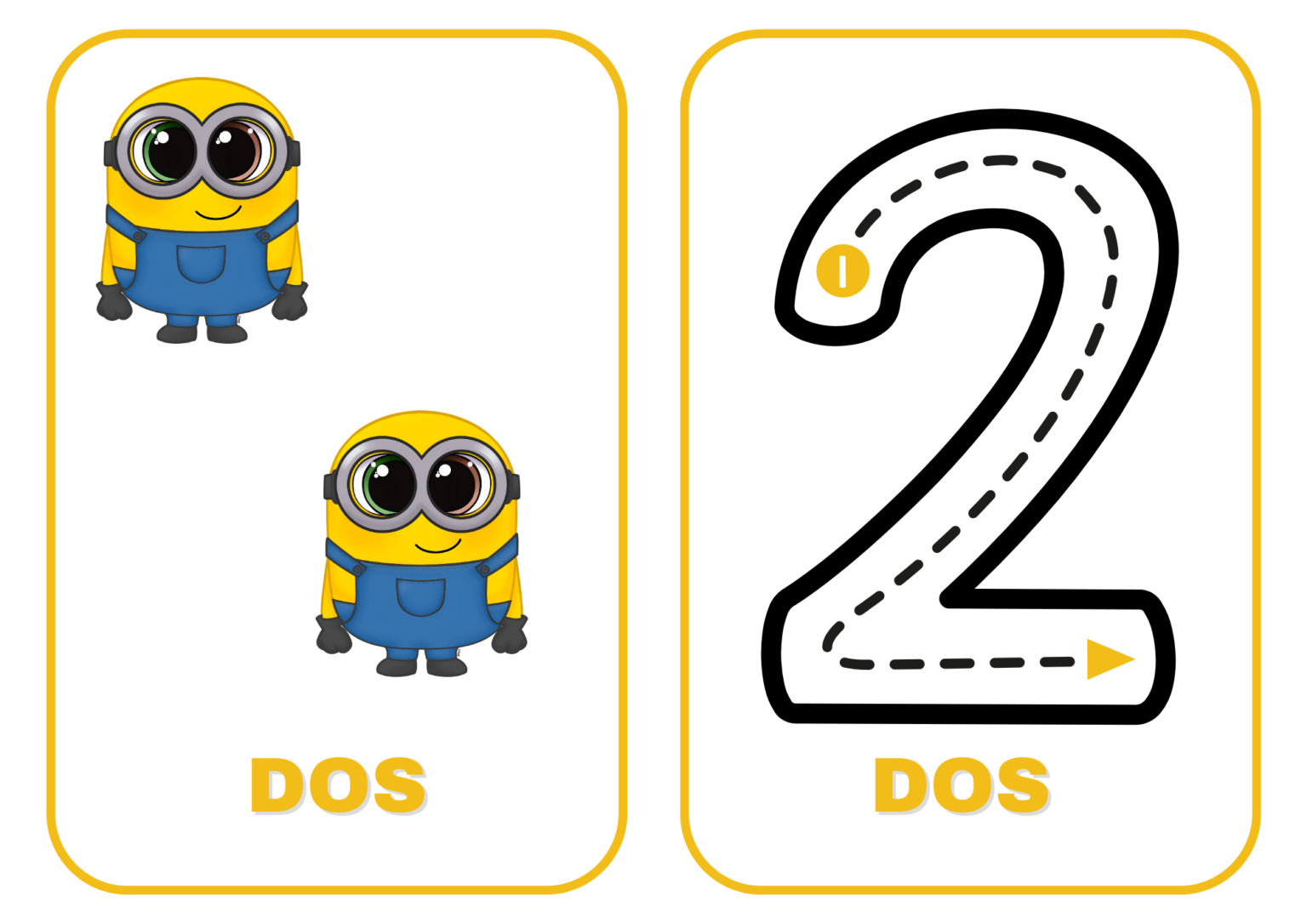 TARJETA NUMEROS MINIONS (2) - Imagenes Educativas