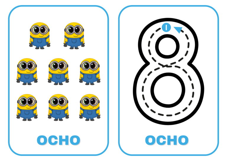 TARJETA NUMEROS MINIONS (8) - Imagenes Educativas