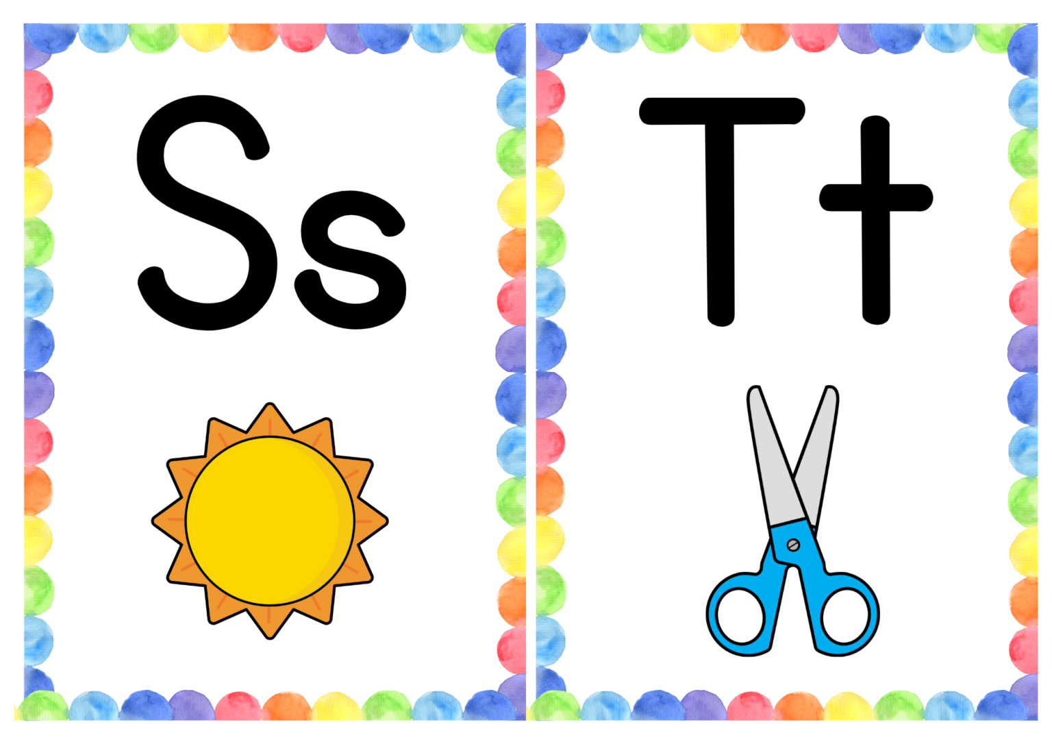 Tarjetitas del abecedario con ilustraciones coloridas - Imagenes Educativas