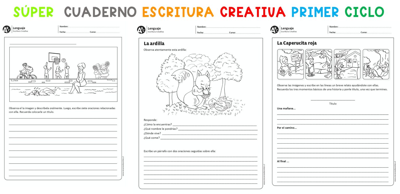 CUADERNO DE 75 páginas de escritura creativa todos los ciclos de ...
