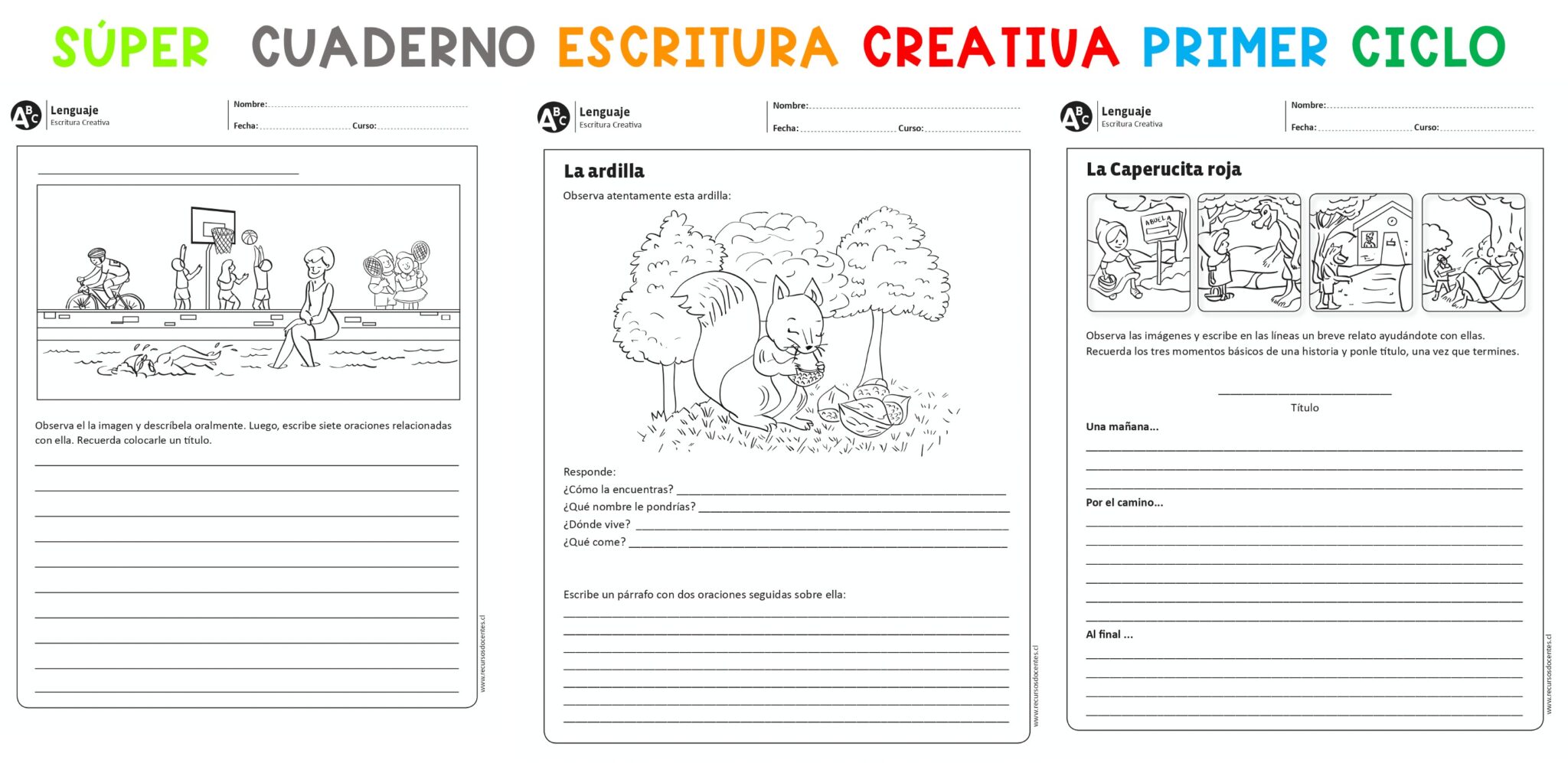 CUADERNO DE 75 páginas de escritura creativa todos los ciclos de primaria - Imagenes Educativas
