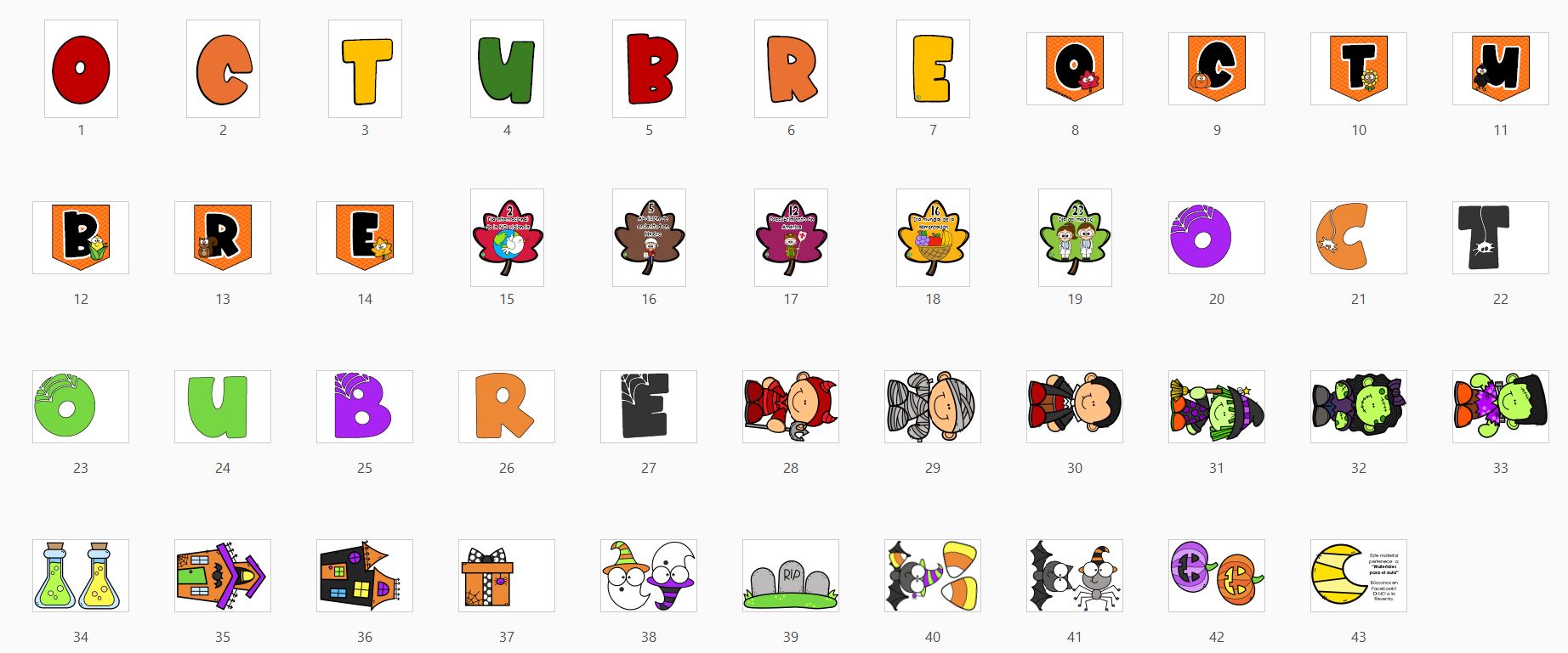 Decoración mes de OCTUBRE temática "El otoño" - Imagenes Educativas