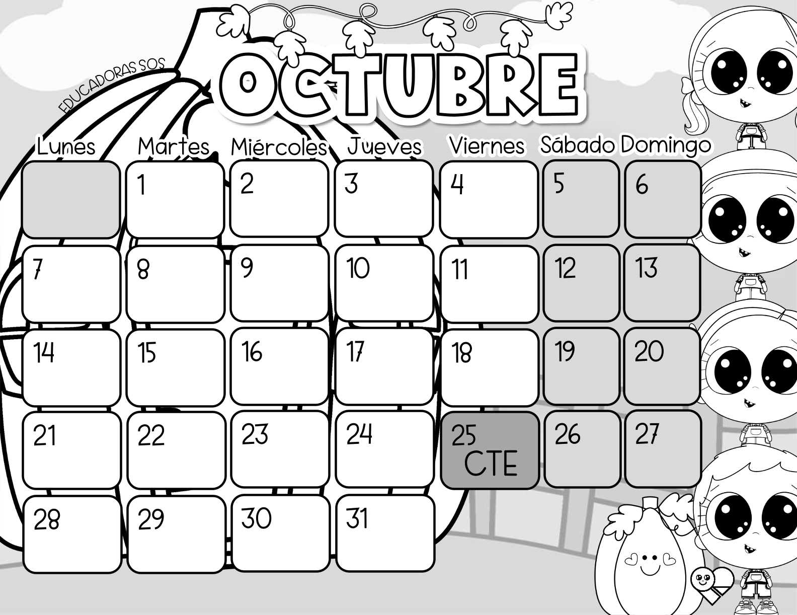 PLANIFICADOR MES DE OCTUBRE (5) - Imagenes Educativas