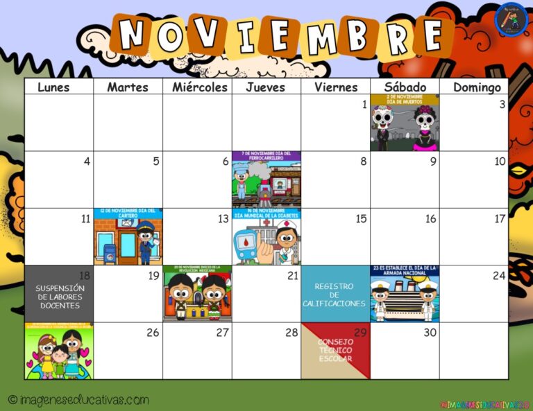 Planificador mes de noviembre 2024 efemérides (1) - Imagenes Educativas