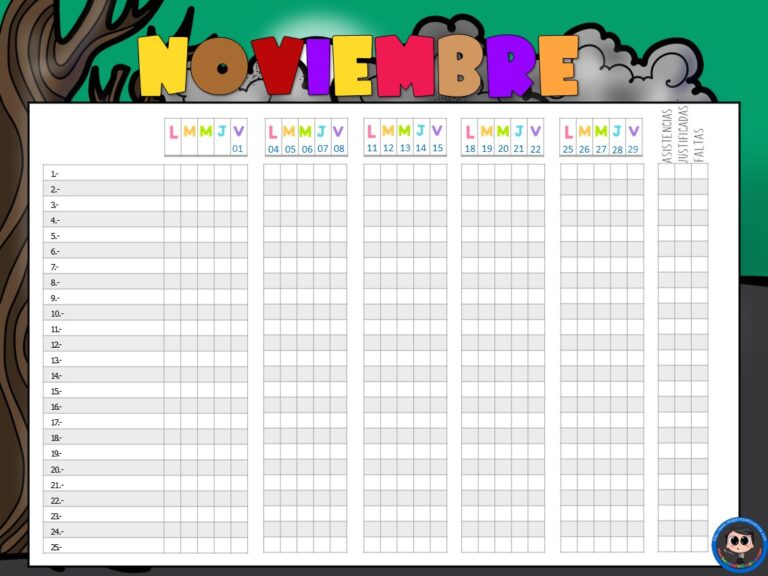 Planificador mes de noviembre - Imagenes Educativas