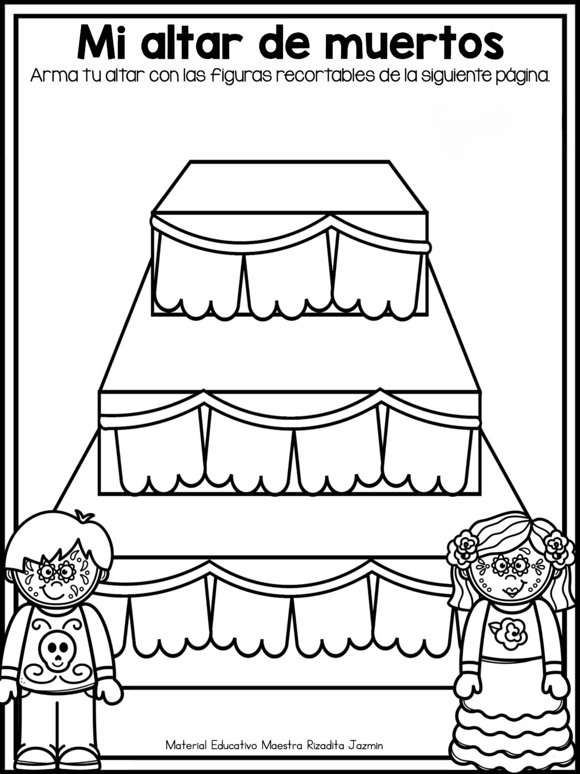 Recortable altar Día de Muertos - Imagenes Educativas