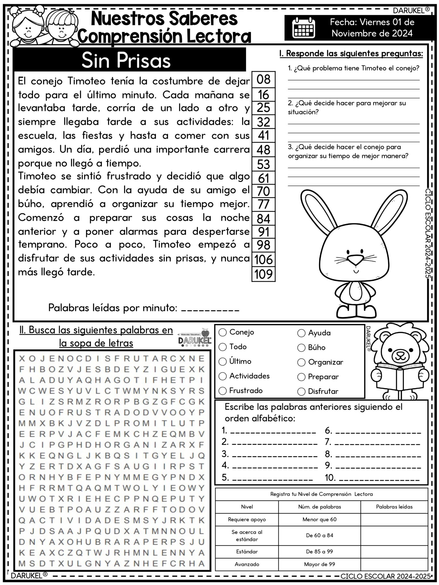 3º Cuadernillo de Comprensión Lectora-Habilidades Matemáticas noviembre ...