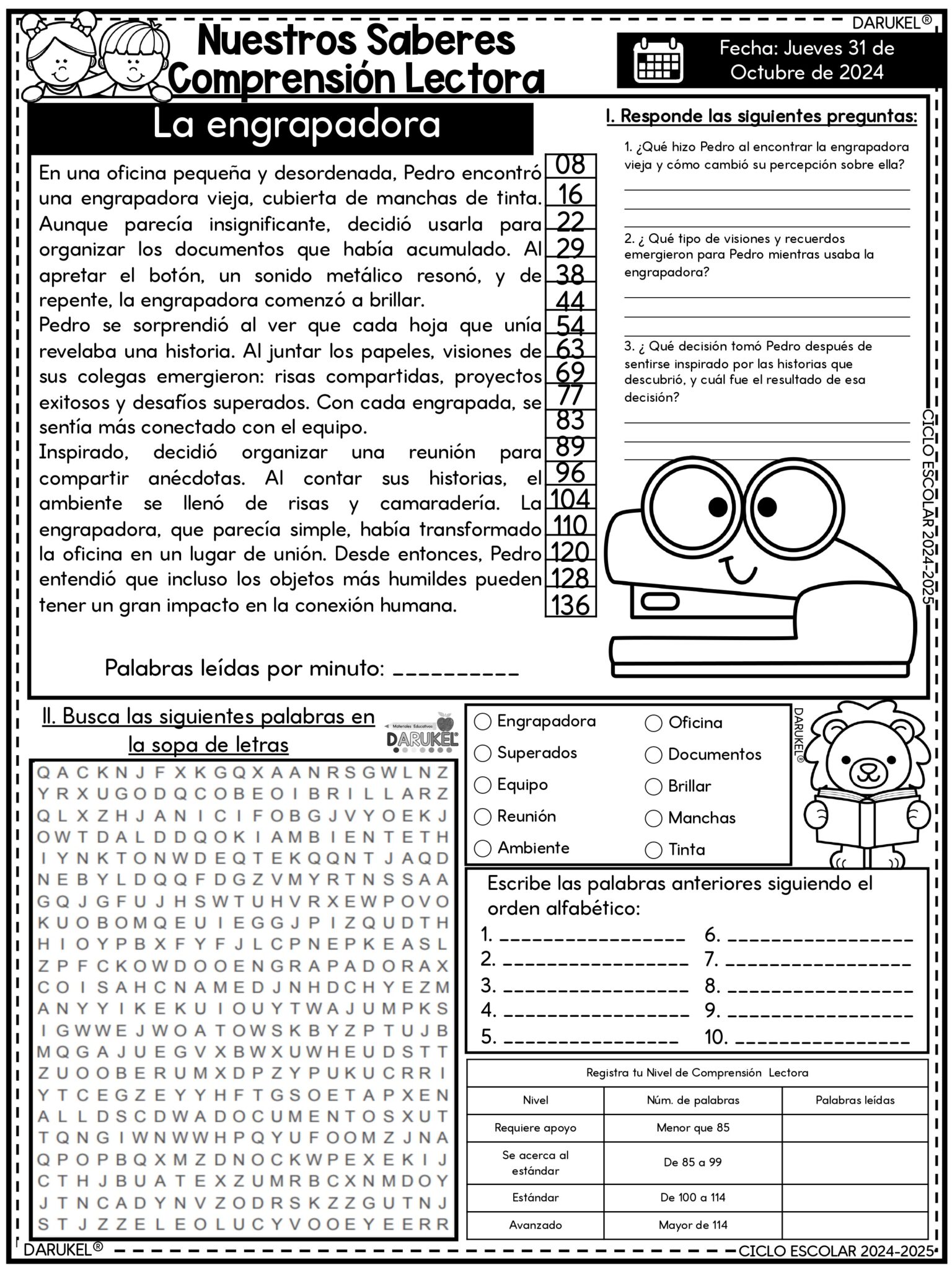 4º Cuadernillo de Comprensión Lectora-Habilidades Matemáticas noviembre ...