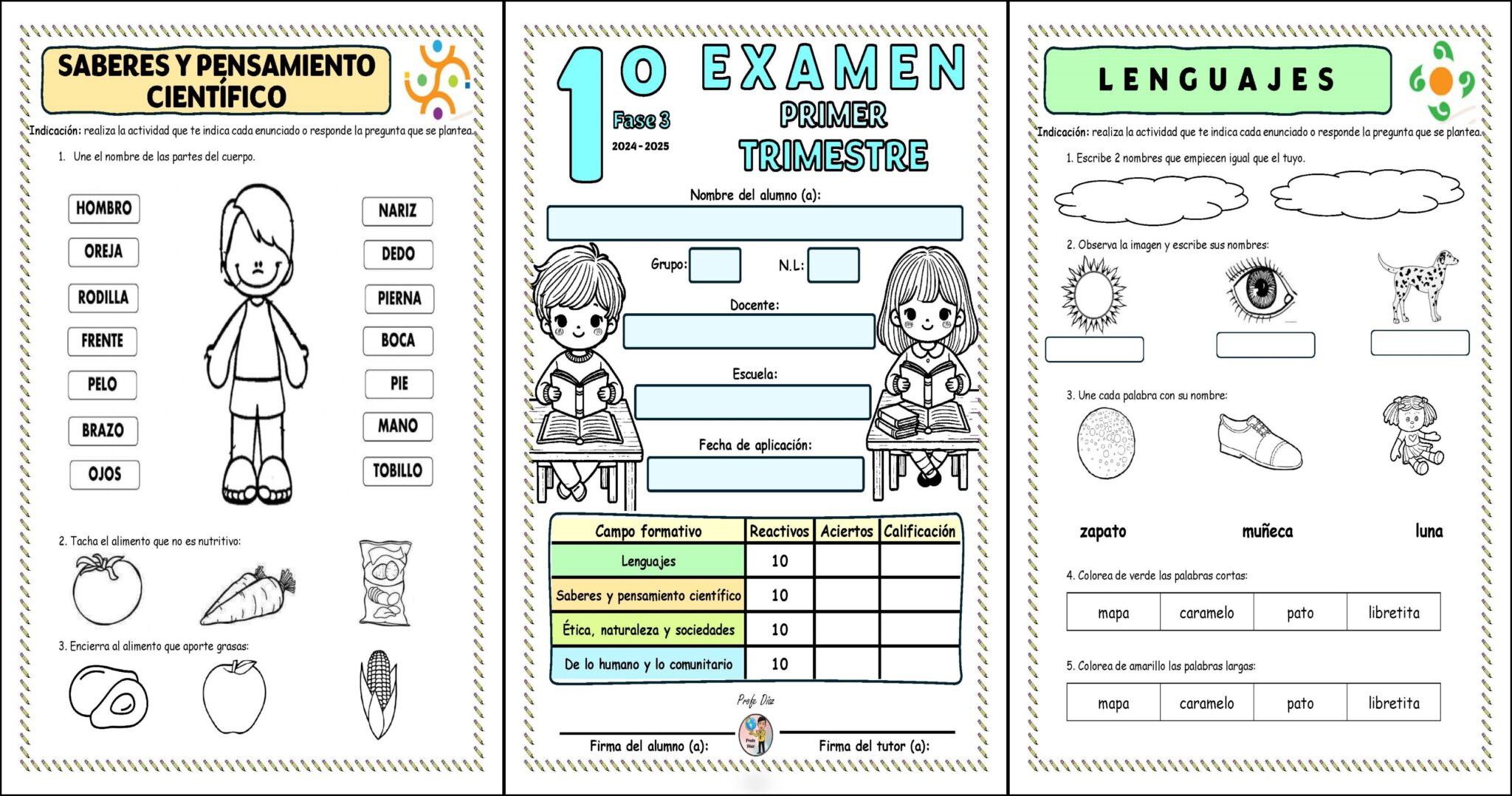 Examen Primer Trimestre Tercer Grado 2025 Tax