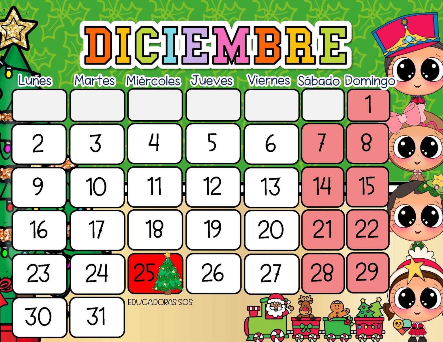 Planificador mes de diciembre - Imagenes Educativas