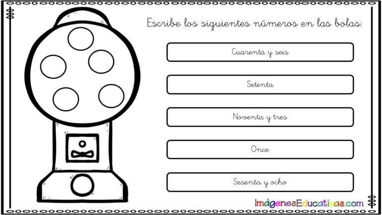Bolas numéricas para escribir los números - Imagenes Educativas