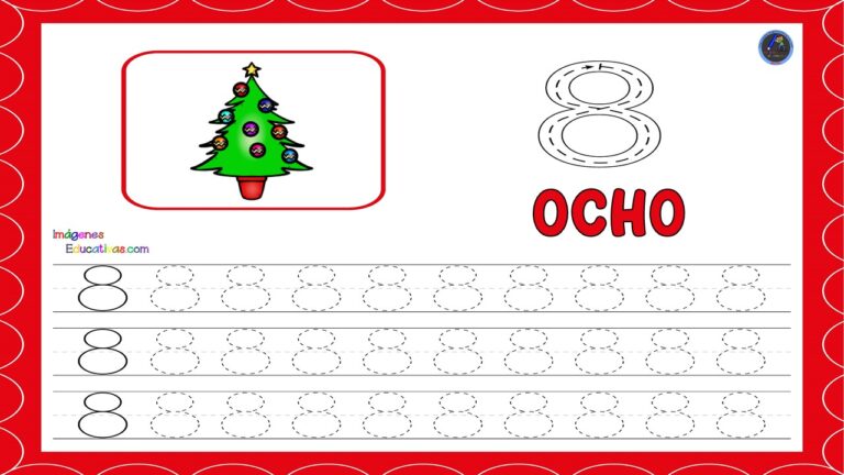 Fichas navideñas de trazo y conteo hasta el número 10 - Imagenes Educativas