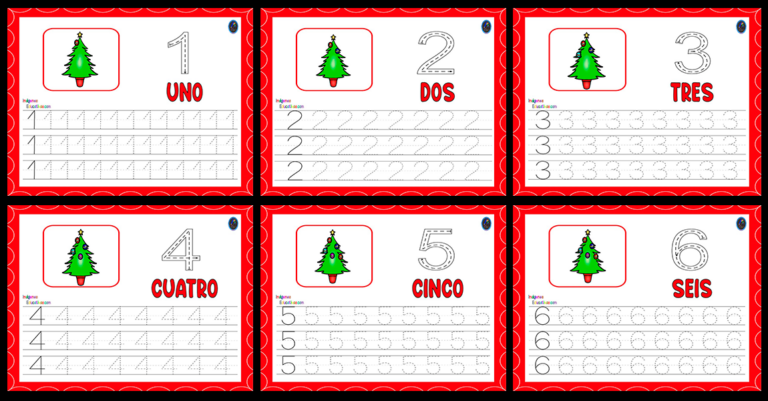Fichas navideñas de trazo y conteo hasta el número 10 - Imagenes Educativas