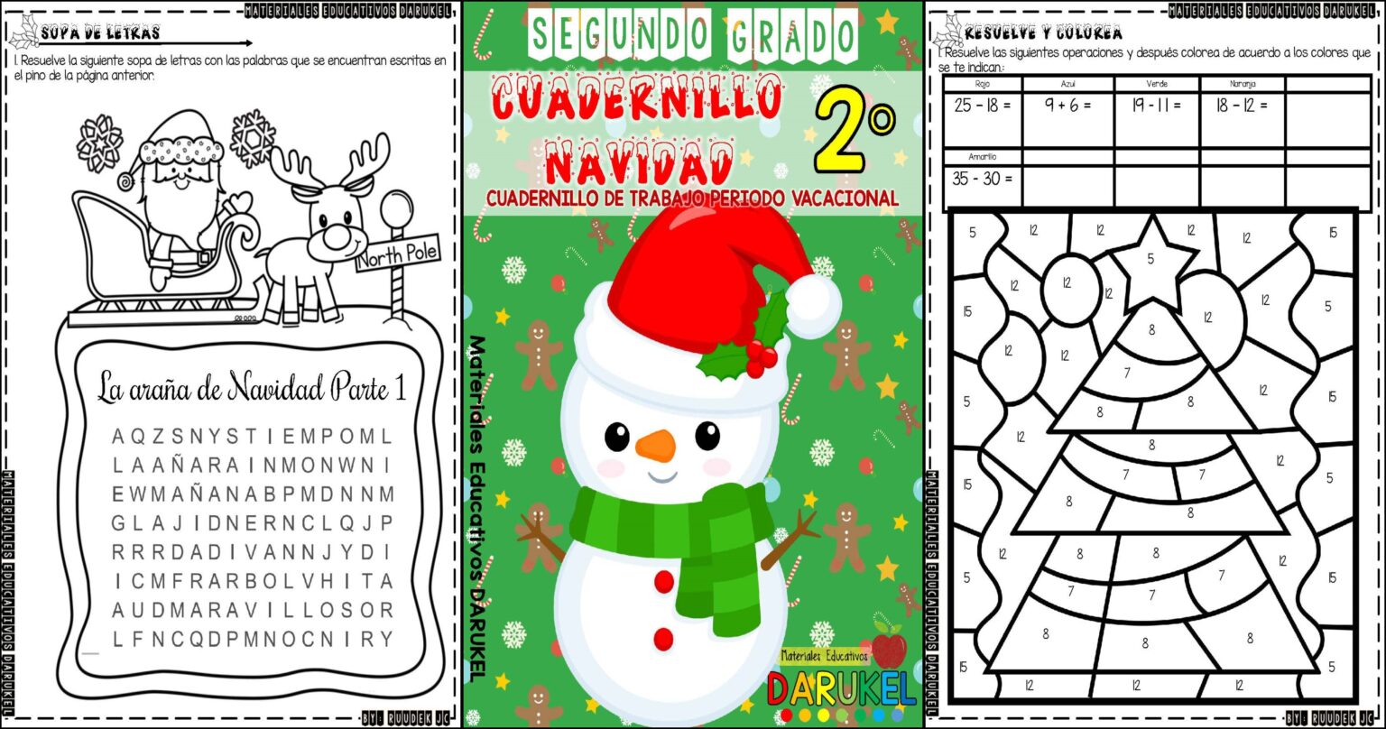 Cuaderno de Repaso para Navidad 2º grado - Imagenes Educativas