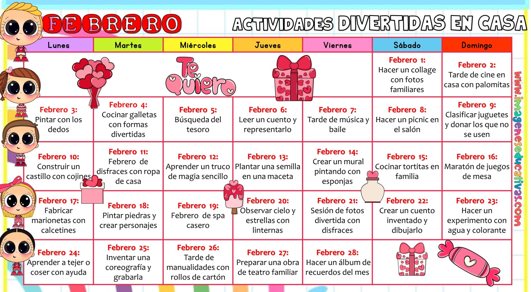 Calendario de actividades para ayudar en casa mayo 2024 - Imagenes ...